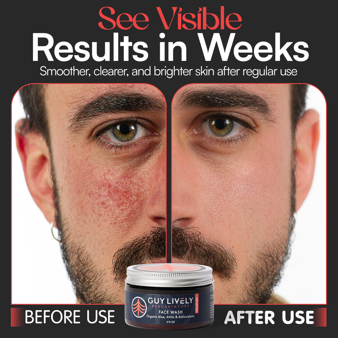 Age Defying Face Wash for Men | Organic Aloe and AHA Gentle Cleanser ...
